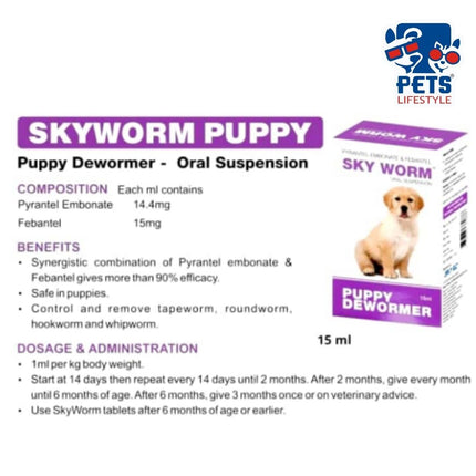SKYWORM SUSPENSION PUPPY 15ml
