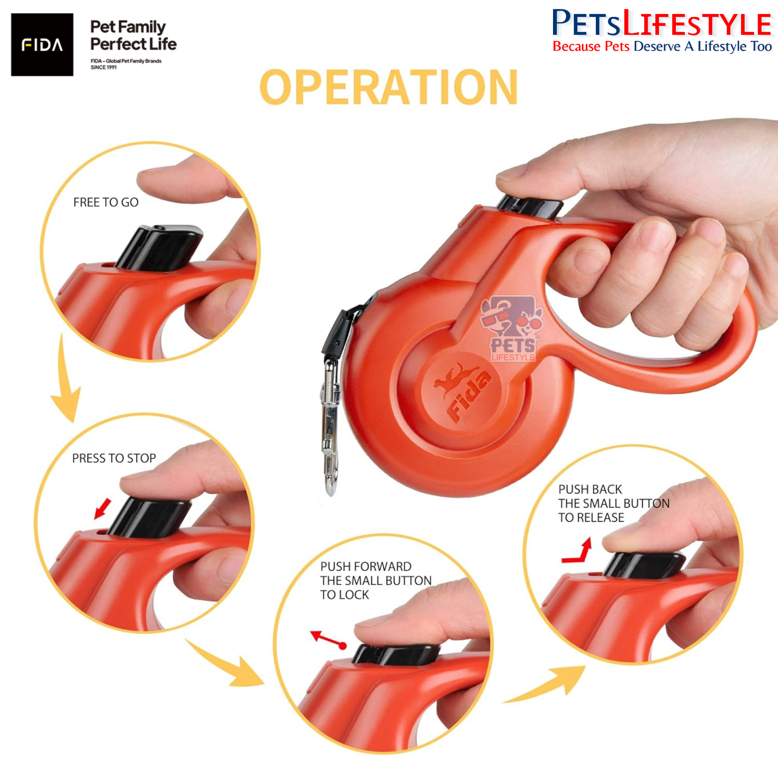 Buy FIDA Styleash Retractable Dog Leash Anti-Twist Heavy Duty at Best ...