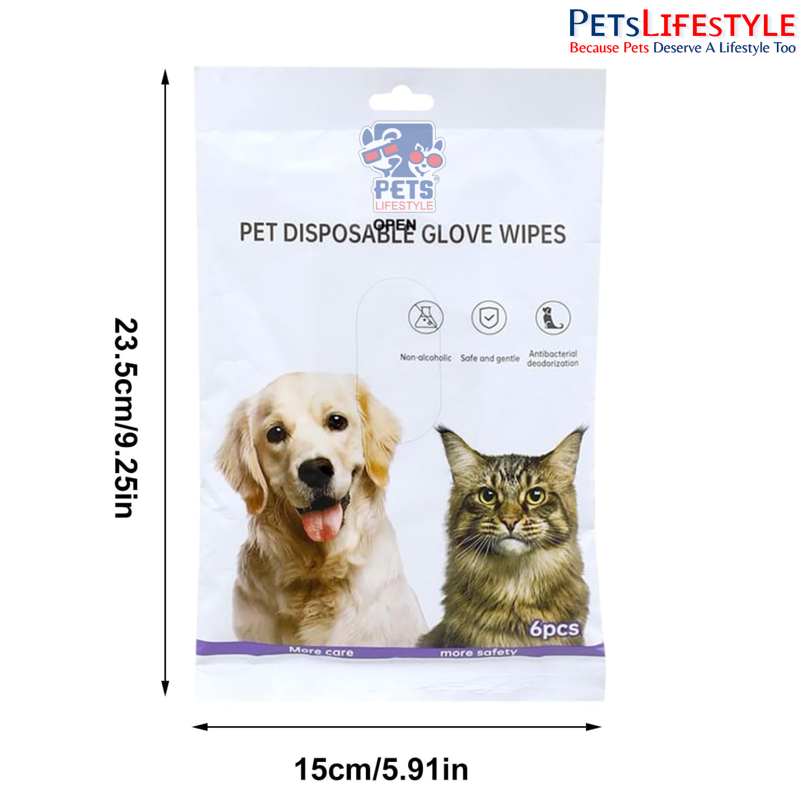 Buy Hanrou Pet Disposable Glove Wipes Non-Alcoholic Antibacterial ...