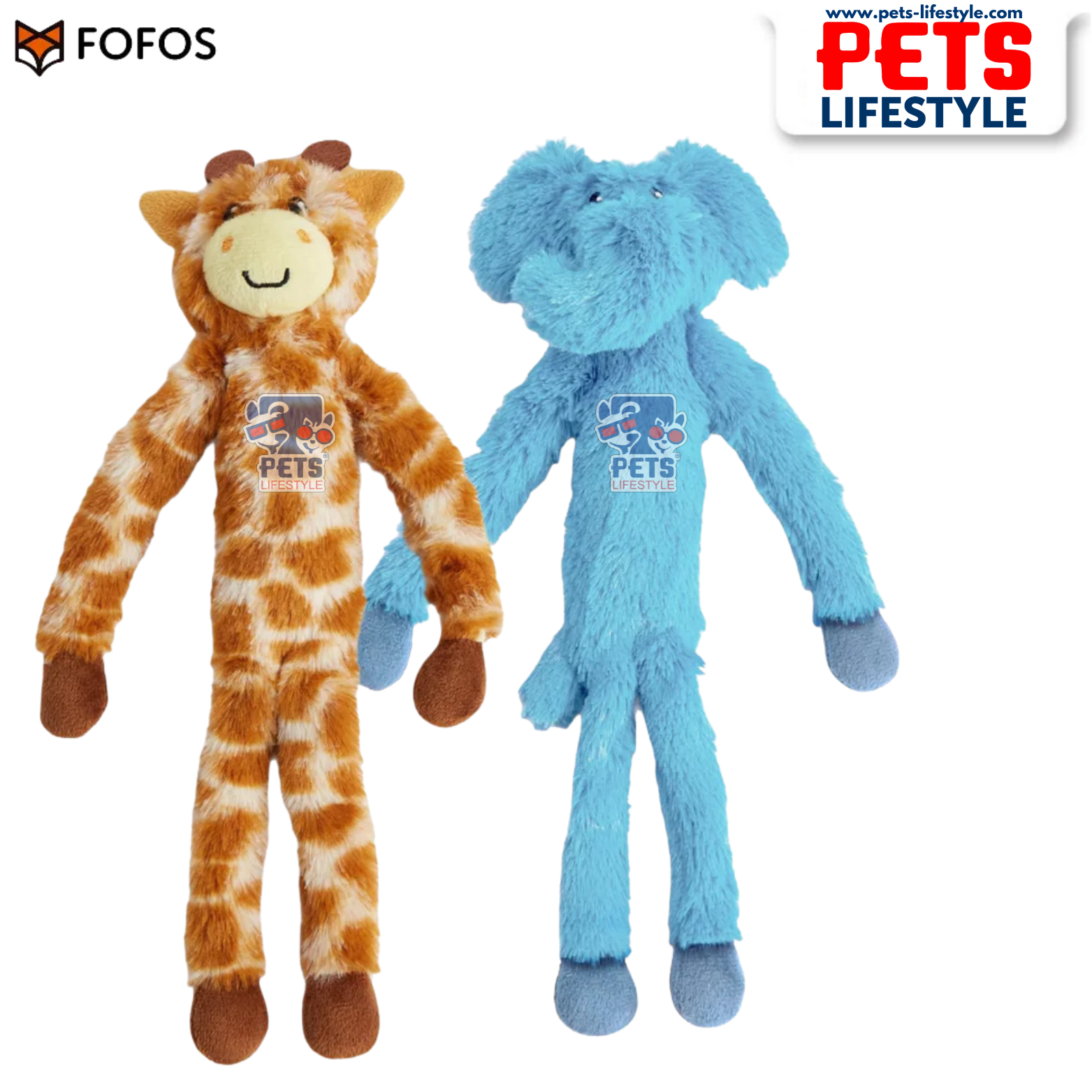 Fofos The FOFOS Elephant & Giraffe Dog Toy 2-Pack | Dog Toy India