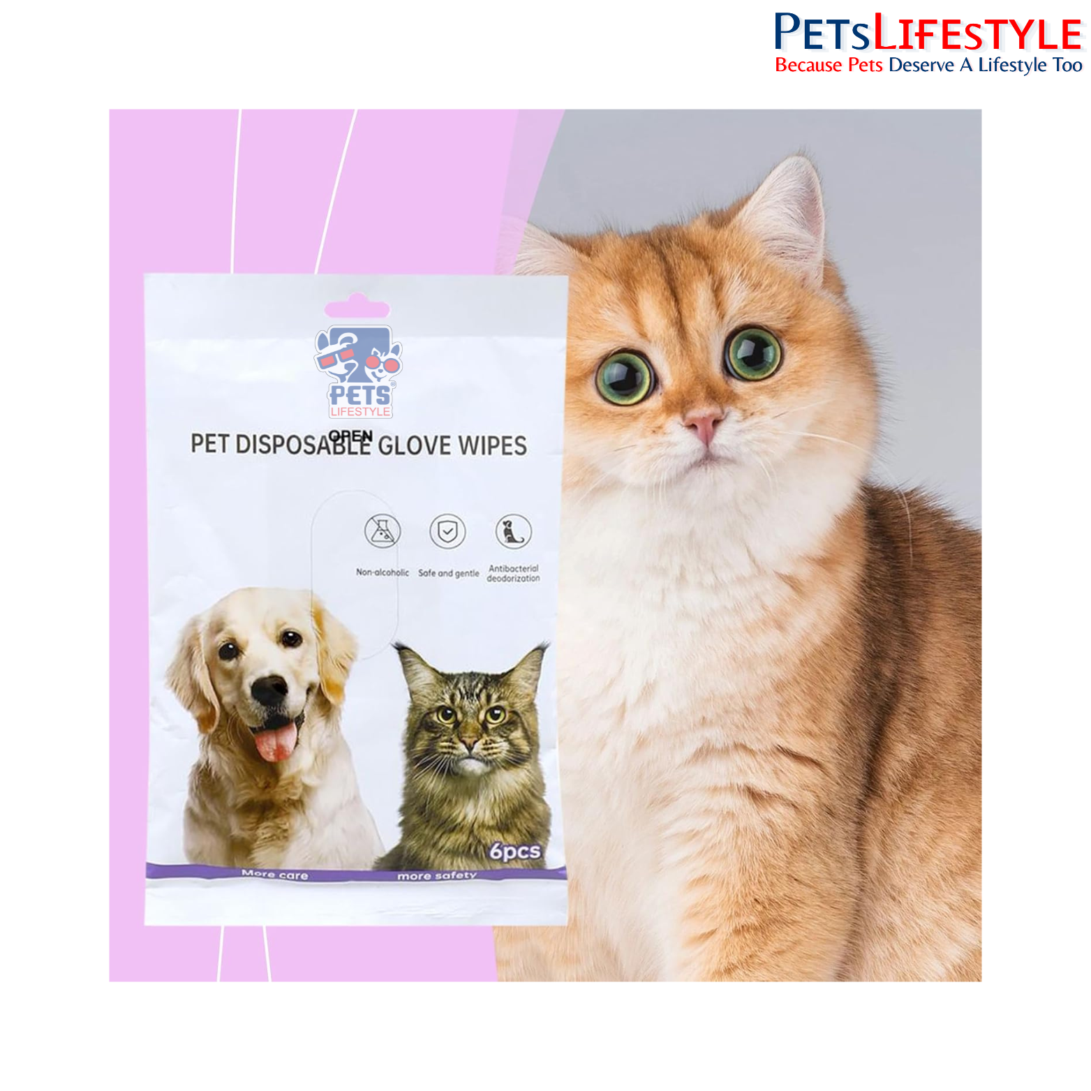 Buy Hanrou Pet Disposable Glove Wipes Non-Alcoholic Antibacterial ...